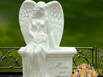 Marble Sitting Angel Wings Monument Granite Tombstone Factory,Marble ...