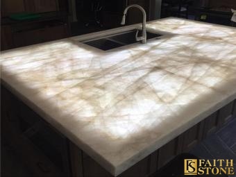 Natural Brazil Crystal White Backlit Kitchen Iceberg Quartzite ...